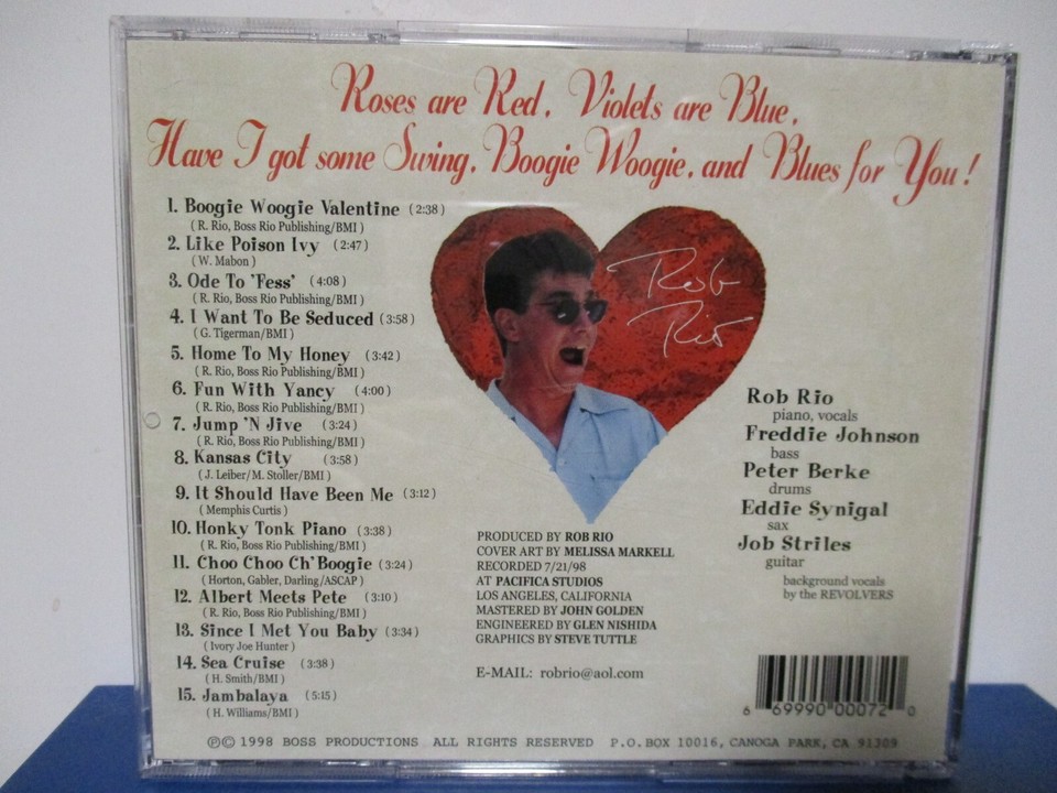 Rob Rio & Revolvers : Boogie Woogie Valentine - CD - MINT condition ...