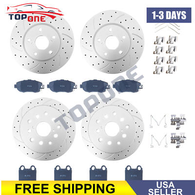 Front & Rear For Lexus GS300 400 SC430 Drilled Brake Rotors & Ceramic ...