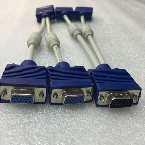 2 PCS VGA Video Cable Dual Monitor Cord Splitter for Display Adapter | eBay