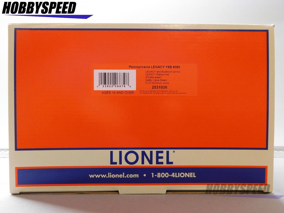LIONEL BTO PENNSYLVANIA Y6B 2-8-8-2 STEAM ENGINE #380 O GAUGE train ...