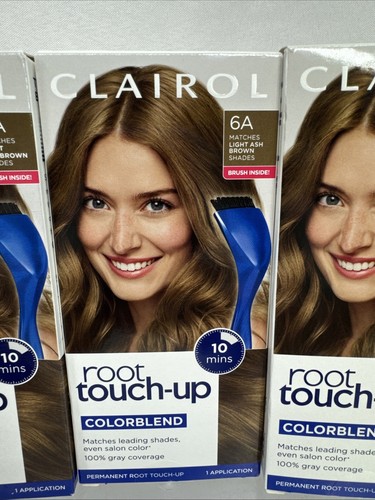 (3) Clairol 6A Light Ash Brown Root Touch Up Permanent Color Blend | eBay