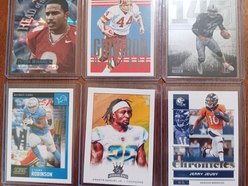 NFL 6 Card Lot. Warrick , Riggins, M.Allen, J.Jeudy, A.Samuel, A ...