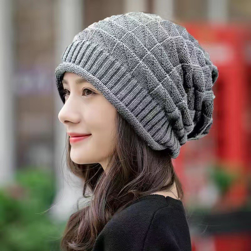 Women Knitted Hat Winter Beanie Triangle Geometric Design Cold Weather ...