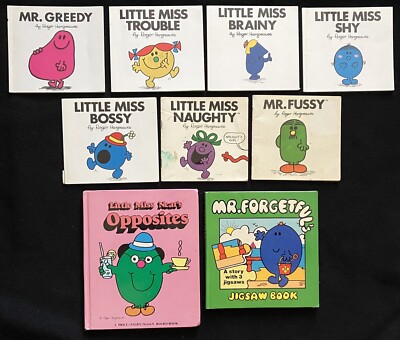 Lot 10 HARGREAVES Mr,Little Miss/Contrary,Muddle/Tickle HB/Jigsaw/Miss ...