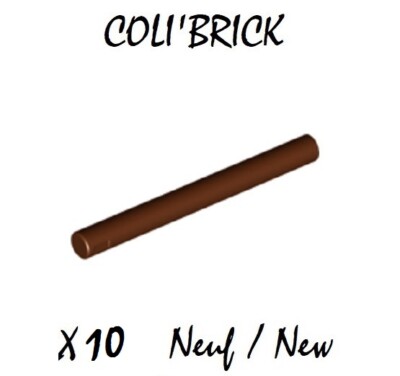 Lego 30374 - 10x Barre Baton Tige Bar 4L Saber - Marron / Reddish Brown ...