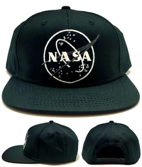 NASA H3 Headwear Space Galaxy Shadow Name Black White Era Snapback Hat ...