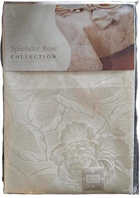 Splendor Rose White Tablecloth by Lintex. Polyester. 132x178cm ...