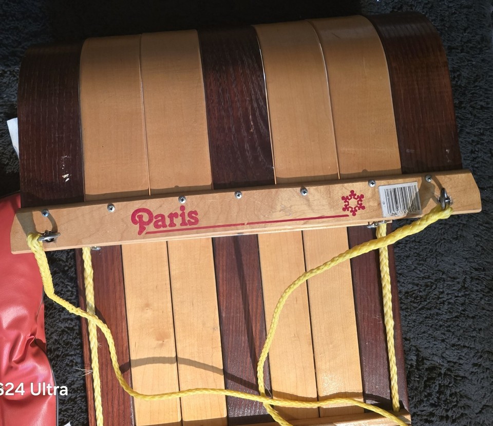 Paris Snow Toboggan 6ft Wood Sled Vintage Used For Decoration Excellent ...