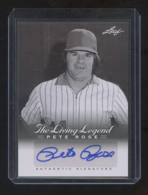 2012 LEAF PETE ROSE LIVING LEGEND AUTOGRAPH AUTO RARE REDS LEGEND HOF ...