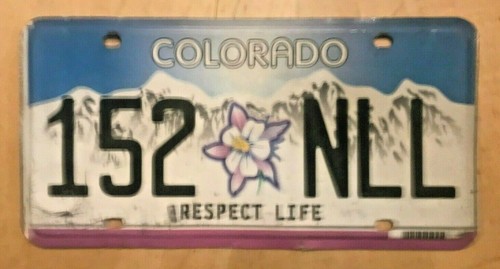 COLORADO RESPECT LIFE COLUMBINE FLOWER GRAPHIC LICENSE PLATE " 152 NLL ...