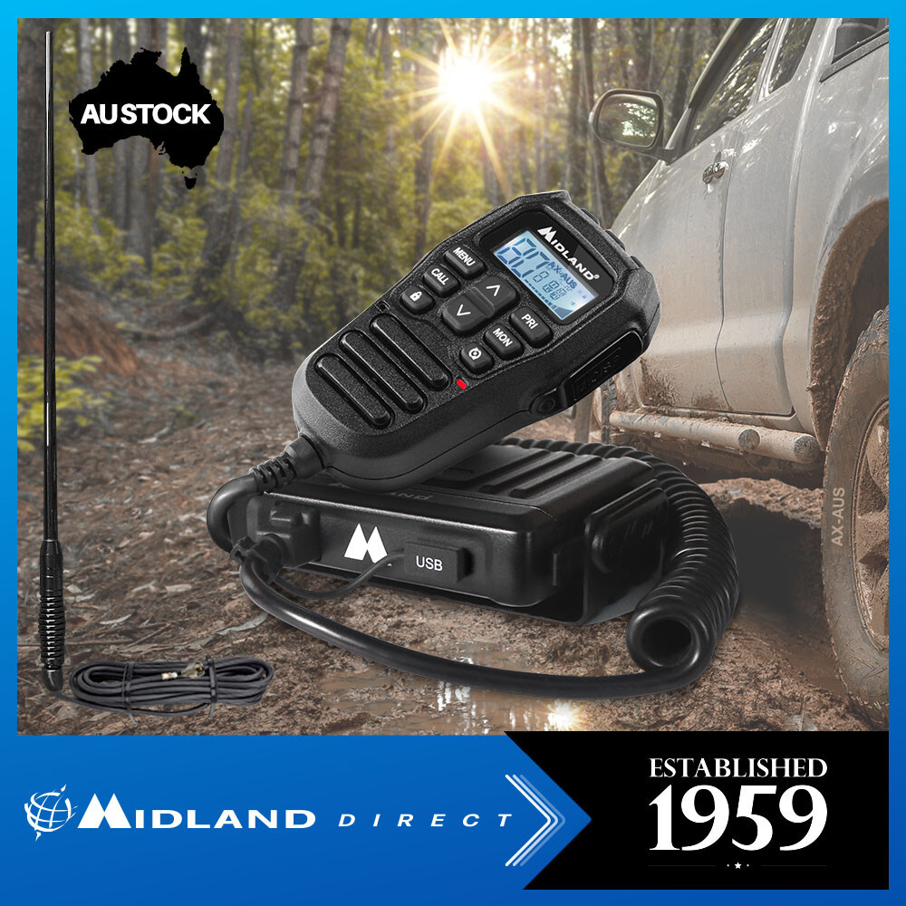 MIDLAND - EXPLORER PACK PRO902 12V REMOTE MIC UHF + 4dB 60CM ANTENNA ...