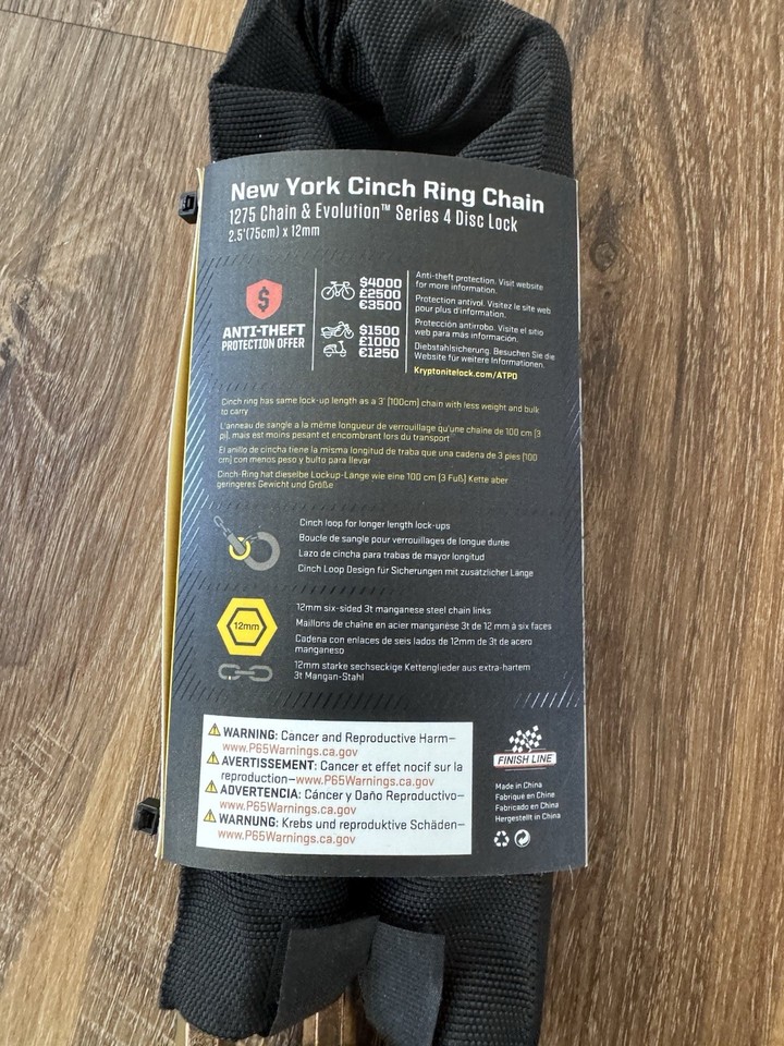 NIB Kryptonite New York Cinch Ring Chain 1275 | eBay