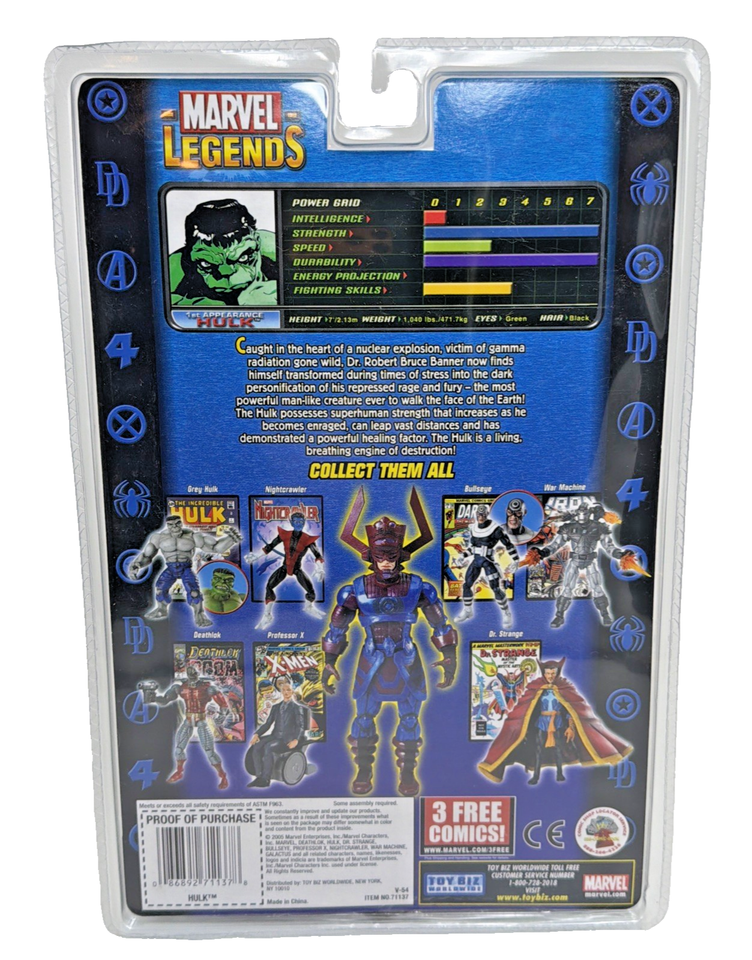 Marvel Legends 1st Appearance Green Hulk Galactus Series 2005 Toy Biz ...