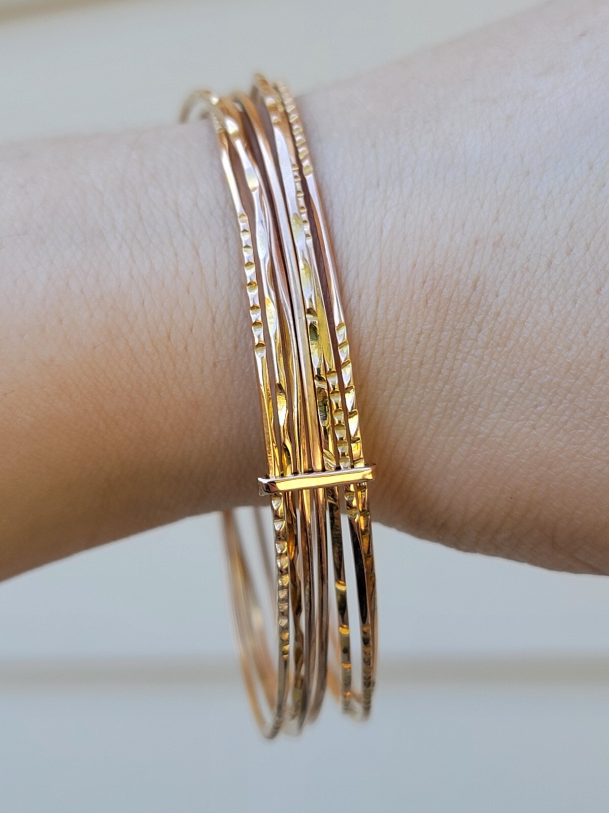 Yellow Gold Semanario & Days Bangle Bracelet Set 26 grams!! | eBay