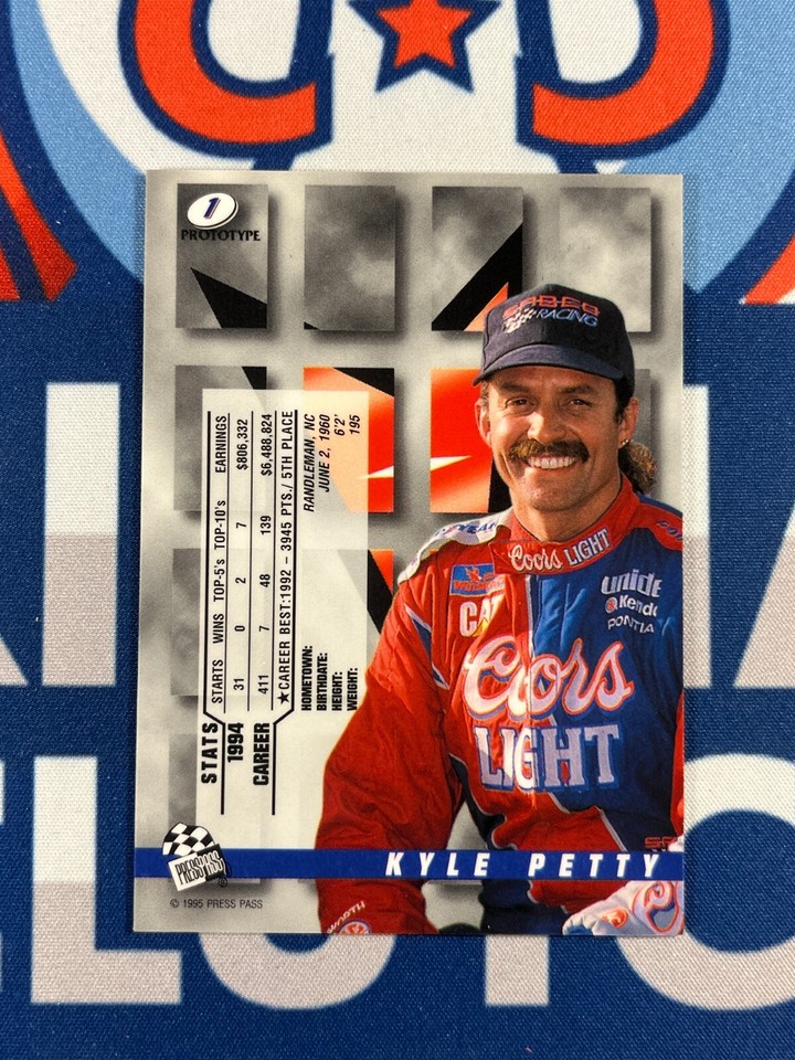 1995 Press Pass Premium Prototype Holofoil Kyle Petty #1 | eBay