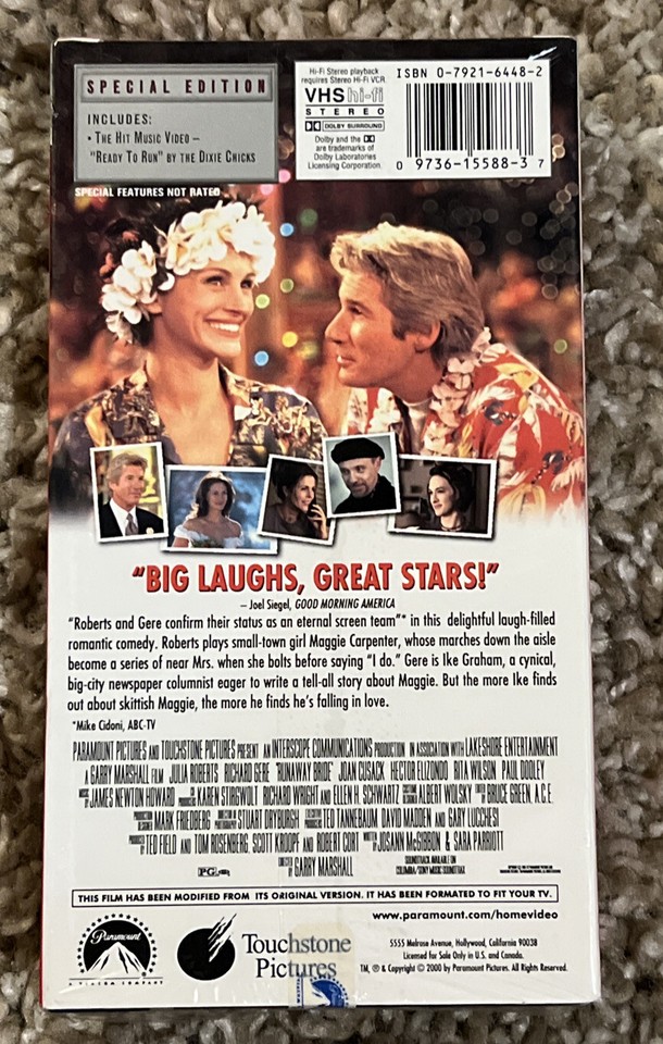 Runaway Bride - (VHS, 2000, Special Edition) - Julia Roberts, Richard ...