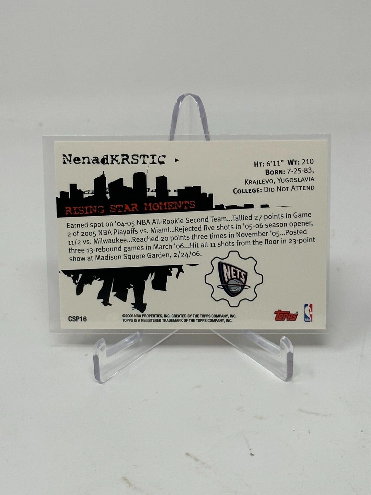 2006 Topps Clutch City NBA Basketball Nenad Krstic Card #CSP16 | eBay