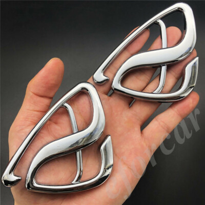 2x Big Chrome Metal Rotary Engine Emblem Trunk Badge JDM Car Decal ...