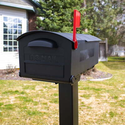 Patriot Plastic, Large, Post-Mount Mailbox in Black | eBay