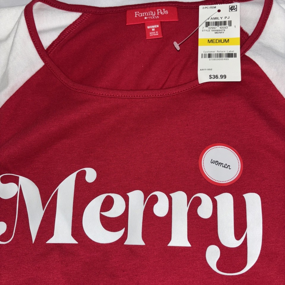 Family Christmas Pajamas NWT Medium Women’s Merry Christmas Holiday 2 Piece Set | eBay