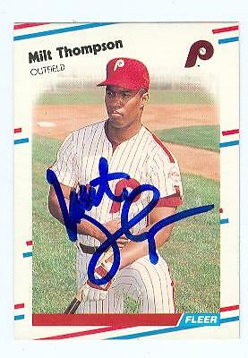 Milt Thompson autographed baseball card (Philadelphia Phillies) 1988 ...