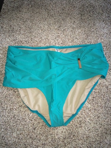 Swim by Cacique Plus Size 28 Swim Brief Caribbean Breeze Gathered NWT ...