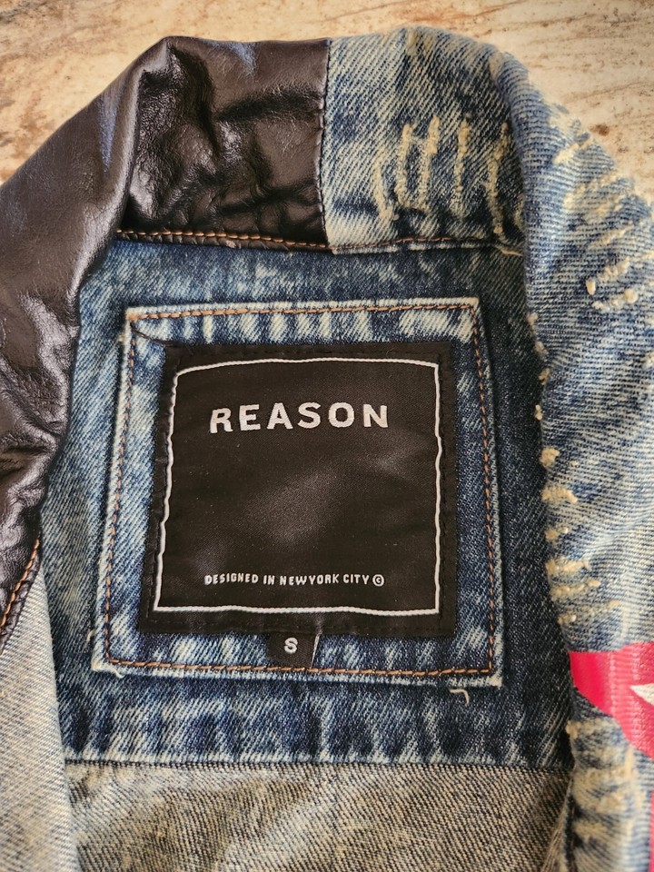 Men's Reason NYC Crazed Jean Jacket Size Small | eBay