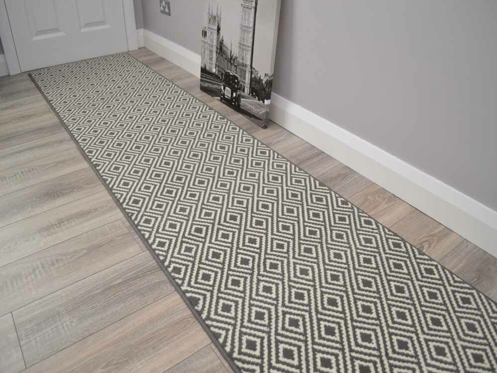 Very Long Grey Hall Floor Rugs Hallway Runner Narrow Mats Custom Made ...