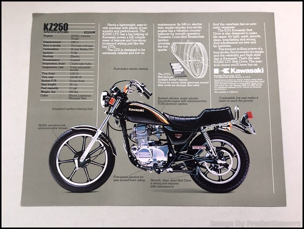1982 1983 Kawasaki KZ250 LTD Motorcycle Bike 1-page Vintage Sales ...