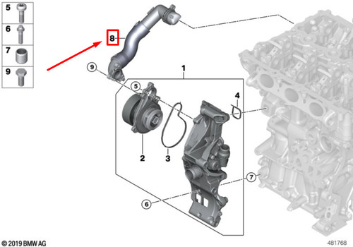 NEW MINI CLUBMAN F54 COOLANT PUMP-CYLINDER HEAD LINE 8645545 ...