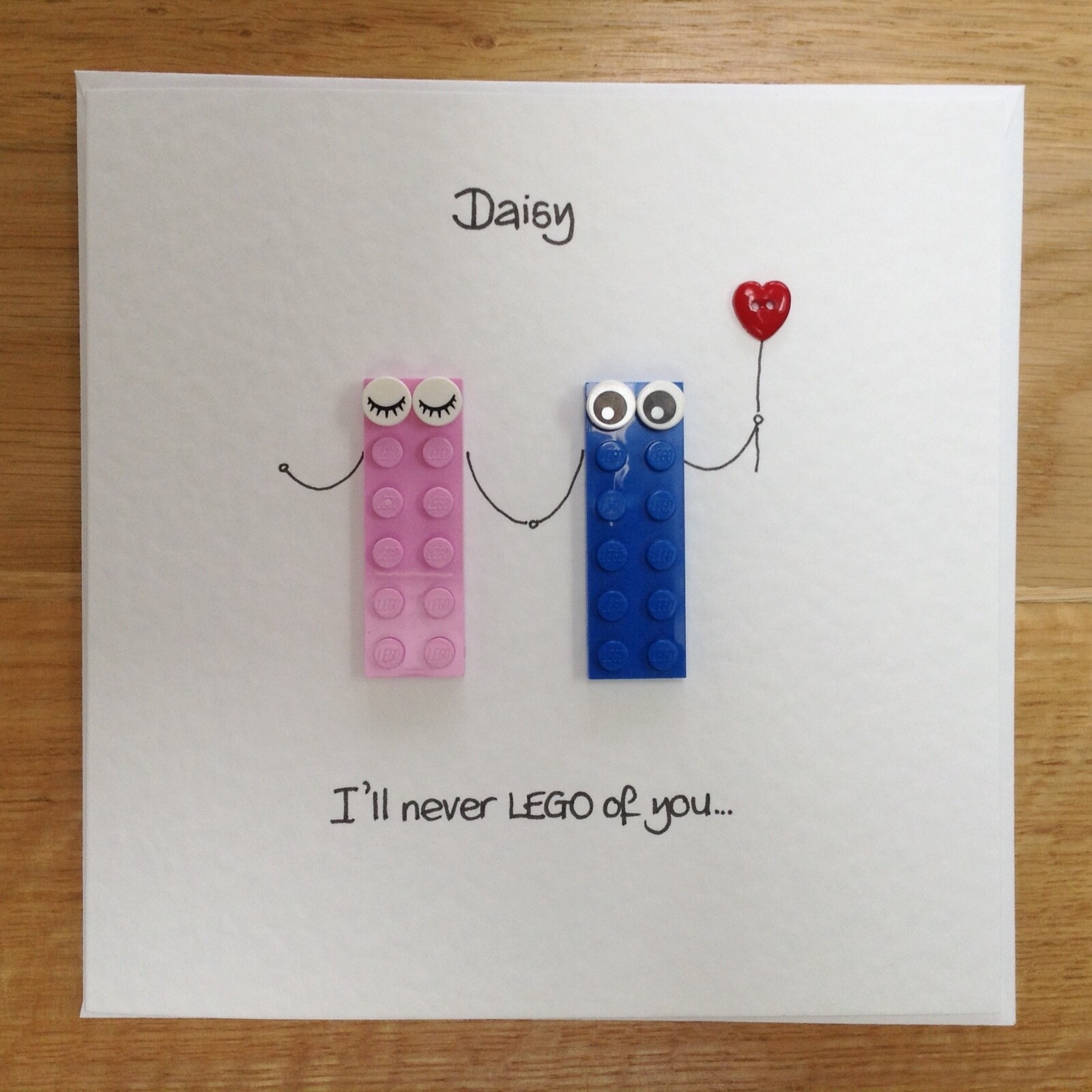 Personalised Valentine's card made with LEGO ® for girlfriend wife ...