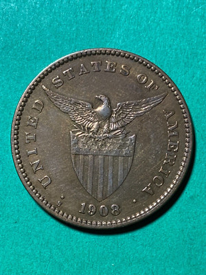 US PHILIPPINES ONE CENTAVO 1908-S #43 ( I HAVE MORE ONE CENTAVO COINS ...