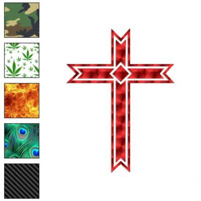 Outlined Cross Diamond, Vinyl Decal Sticker, 40 Patterns & 3 Sizes ...
