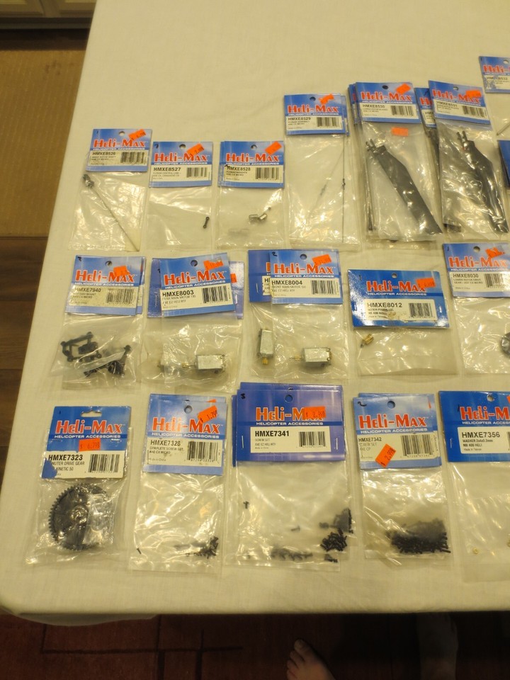 Heli-Max Helicopter Parts - Lot of 98 New Items - Main & Tail Motors ...