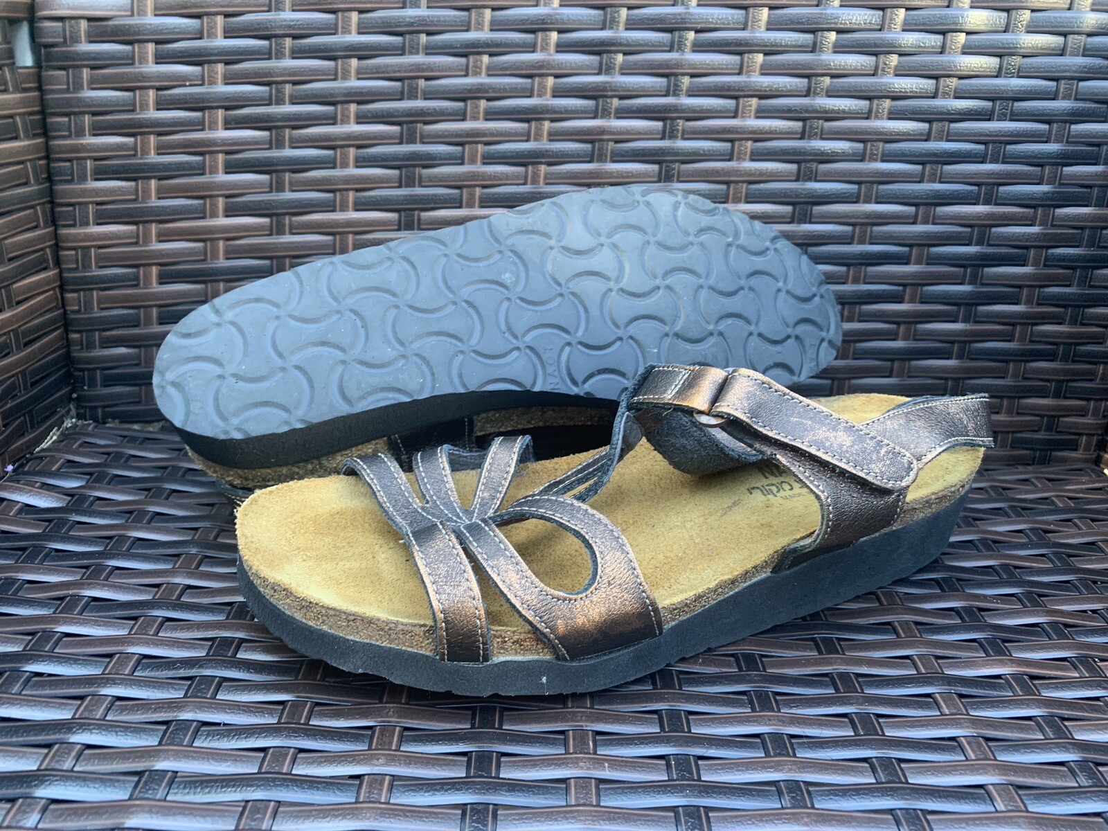 Naot Rachel Leather Sandals in Metallic Bronze EU Siz… - Gem