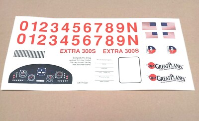 GREAT PLANES Extra 300S 40 RC Aircraft Sticker Decals RARE Hobbico ...
