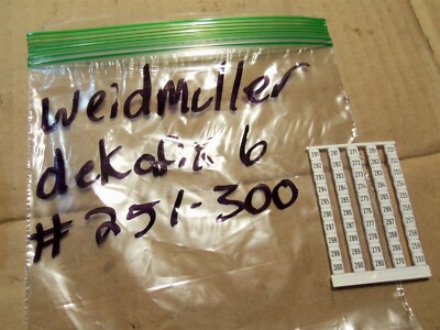NEW Weidmuller Dekafix 6 #251-300 Single Sleeve Lot of 50 *FREE ...