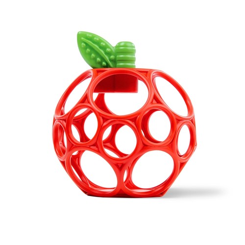 Bright Starts Oball Easy Grasp Red Apple Teether Toy, Hold My Own ...