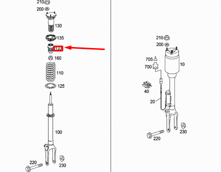 MERCEDES-BENZ ML W164 Front Spring Rubber Bumper Buffer A1643230044 NEW ...