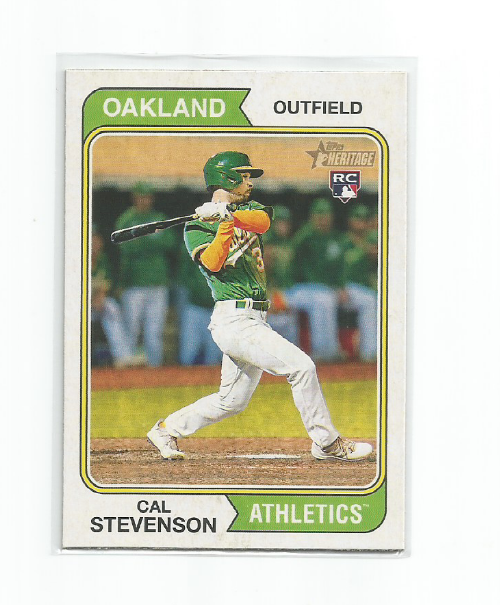 CAL STEVENSON (Oakland Athletics) 2023 TOPPS HERITAGE ROOKIE CARD #176 ...