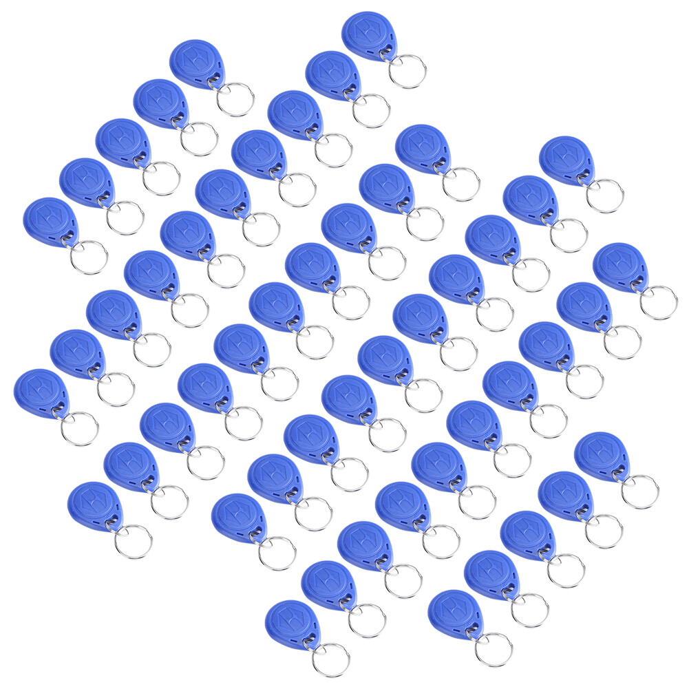 50pcs 125KHz Access Control EM4100 Card Tag Token Key Chain Keyfob NDE ...