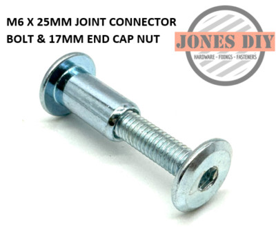 M6 x 25MM JOINT CONNECTOR BOLTS & 17MM CONNECTING END CAP NUTS ...