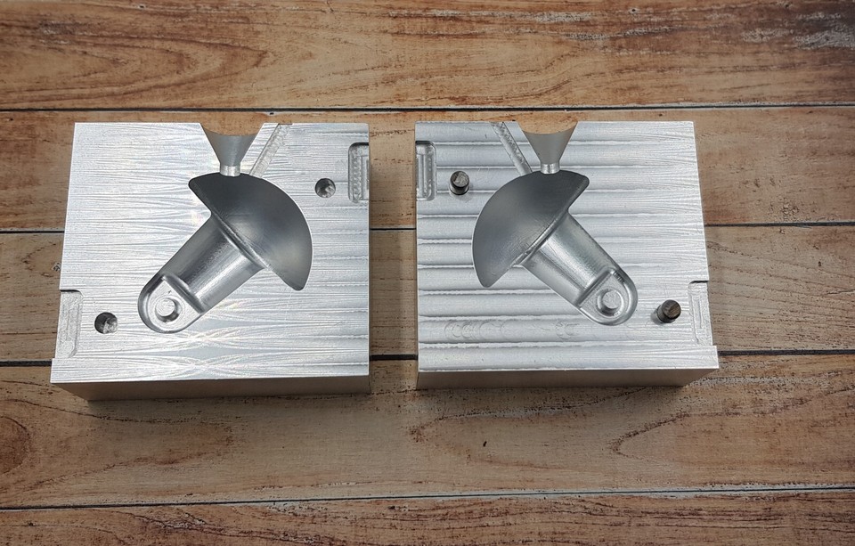 CNC machined aluminum molds for 16oz decoy anchor mushroom lead weight ...