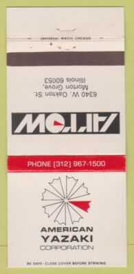 Matchbook Cover - American Yazaki Corp Arrow Morton Grove IL 30 Strike ...