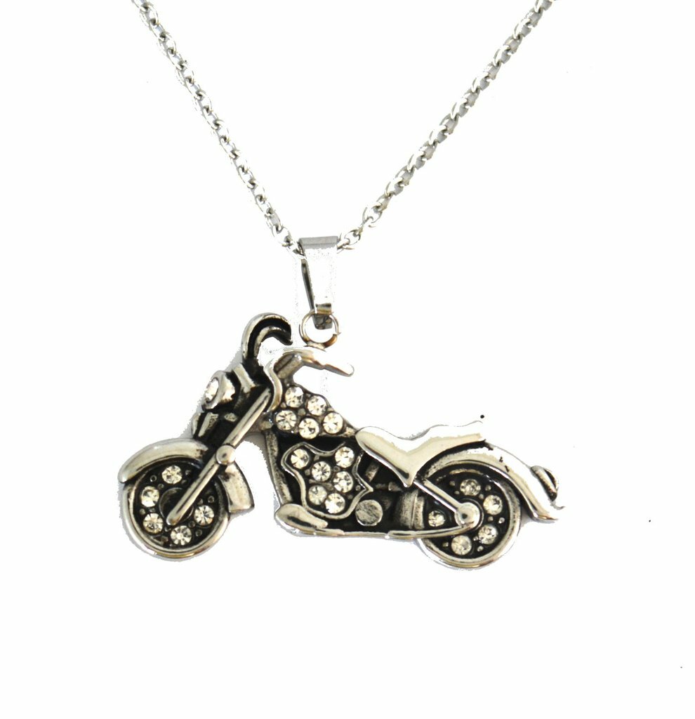 Ladies Motorcycle Bling Pendant Stainless Steel Motorcycle Jewelry 67 ...