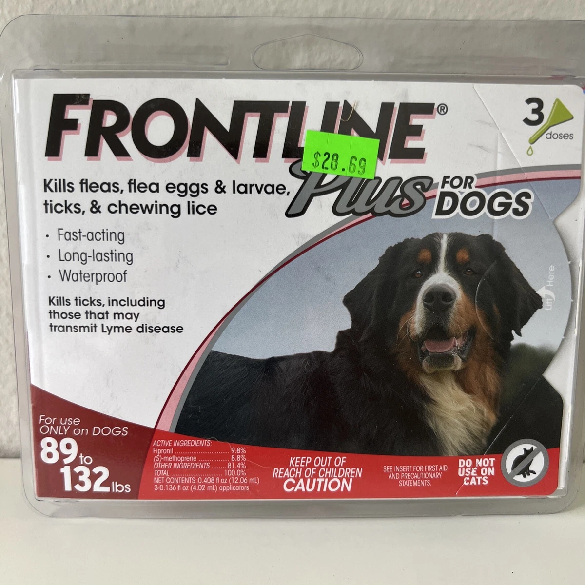 Frontline Plus For Dogs 89-132 Lbs Red (6 Month) EP Rx