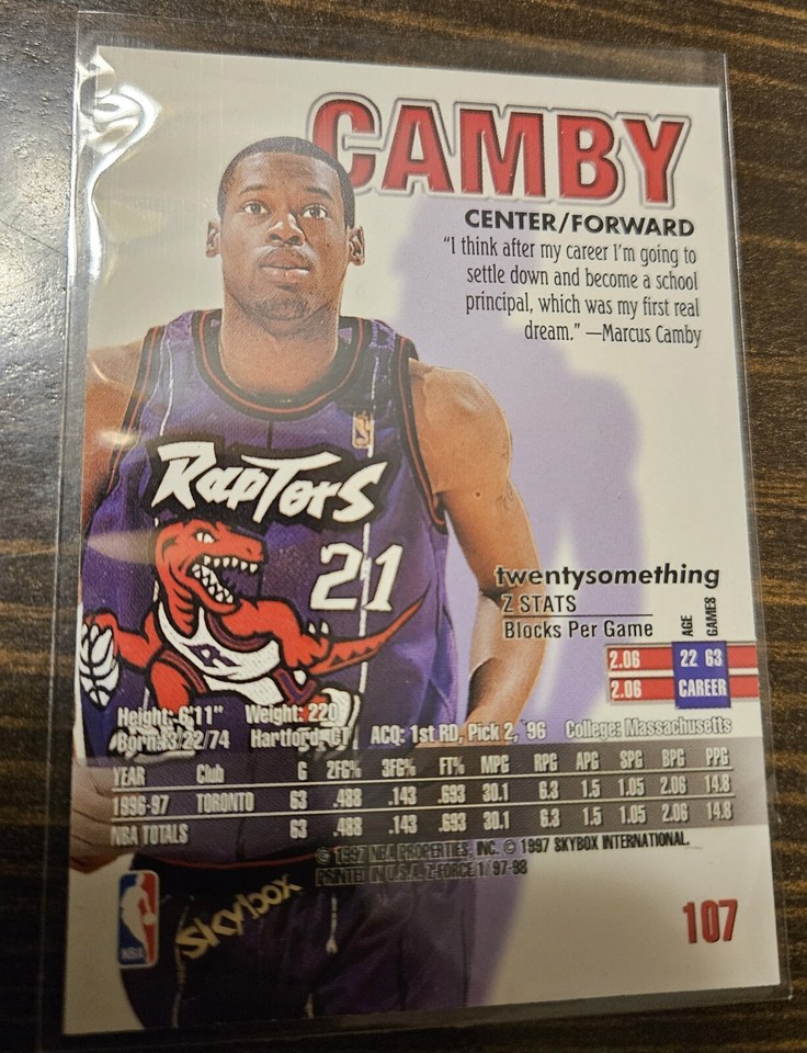 1997-98 Z-Force #107 Marcus Camby Toronto Raptors | eBay