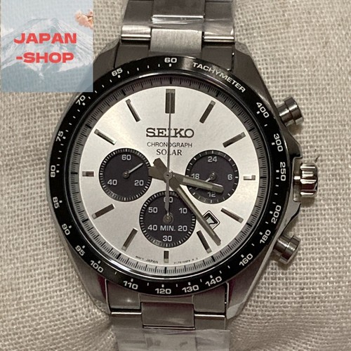 Seiko Selection SBPY165 Panda White Dial Solar Analog Chronograph Men ...
