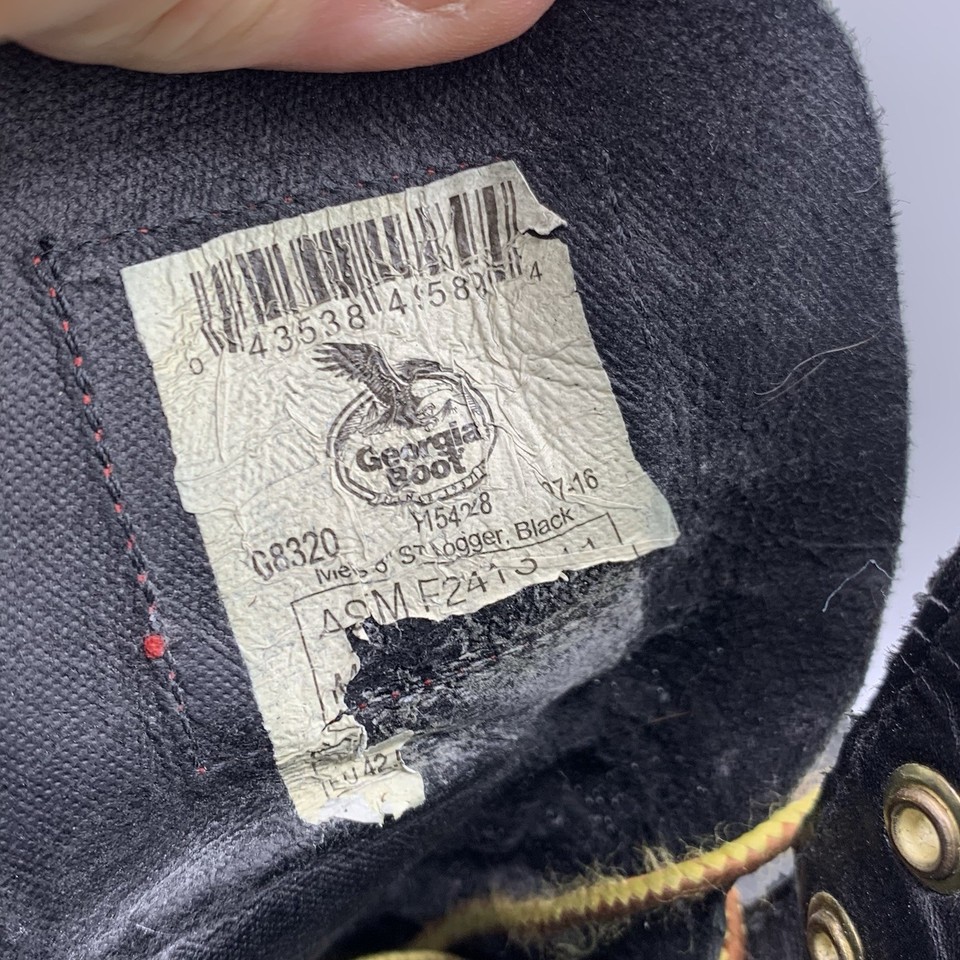 Black leather Georgia work Boots Logger Work Boot 9 M Men’s | eBay