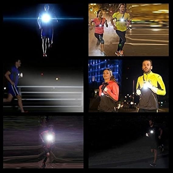 Running Light Lamp USB Rechargeable LED Body Torch Bright Waterproof ...